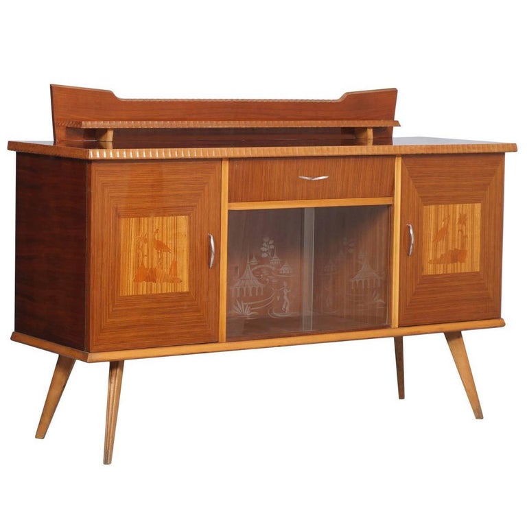 Mid-Century Modern Melchiorre Bega Style Buffet Beech Rosewood and ...