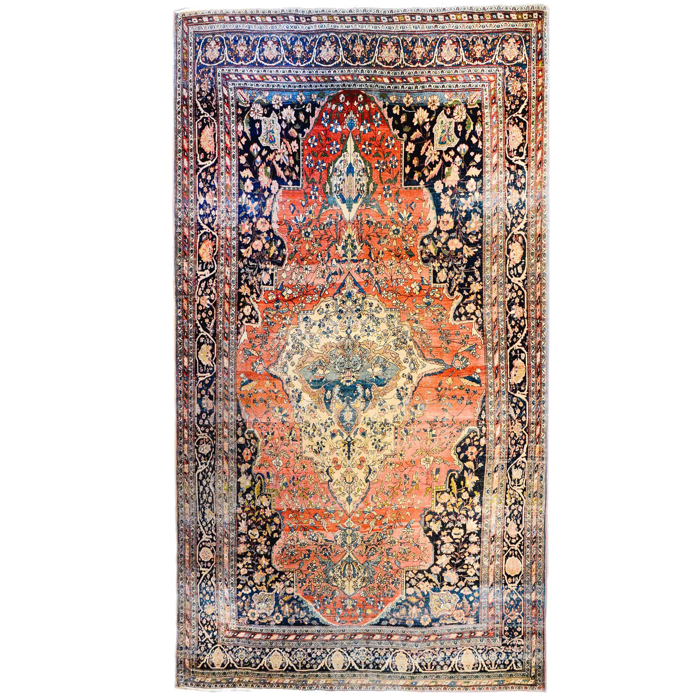 Unbelievable Late 19th Century Sarouk Farahan Rug For Sale at 1stDibs
