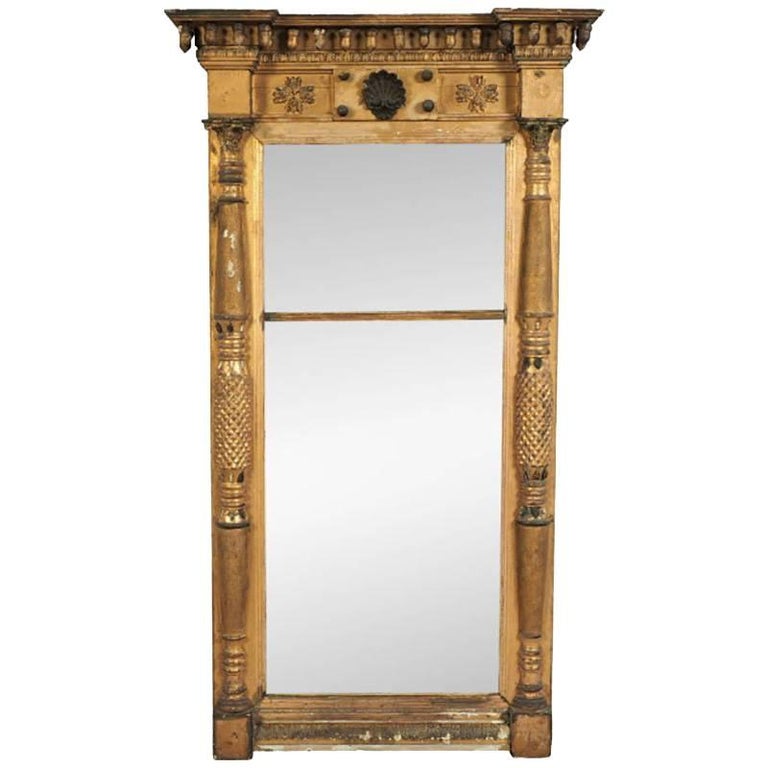 Large Antique Federal Pier Mirror, circa 1800-1820 For Sale at 1stDibs