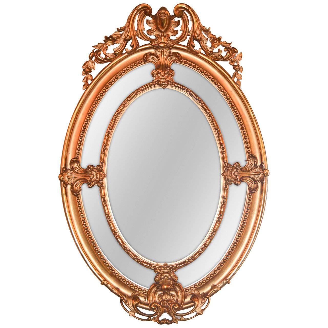 19th c. Italian Oval Mirror. For Sale at 1stDibs