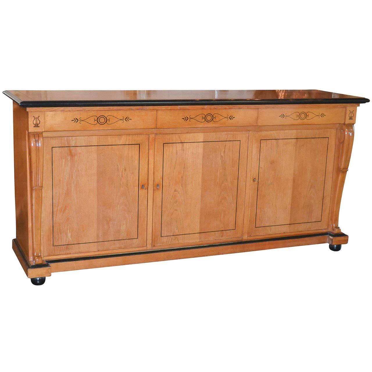 19th Century Continental Blonde Oak Credenza at 1stDibs