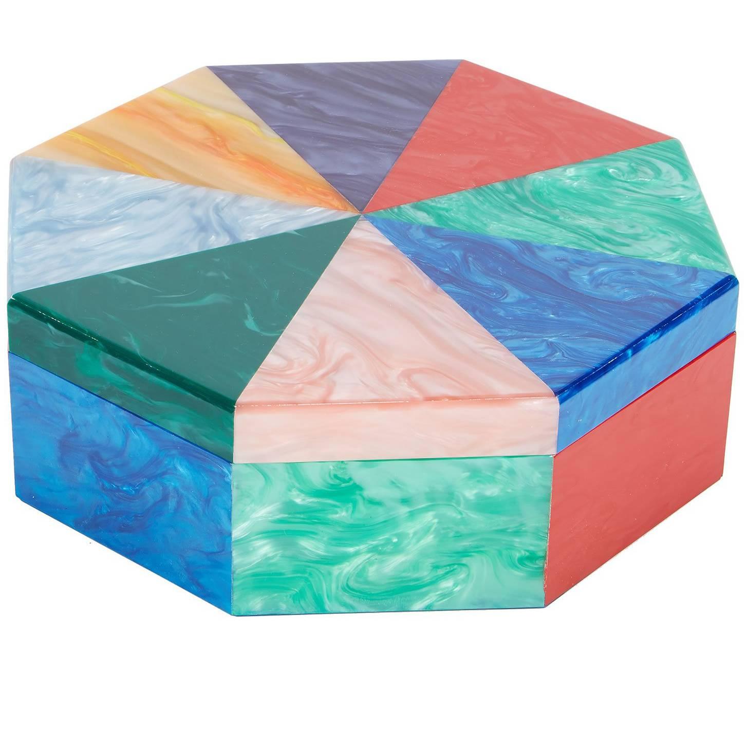 Edie Parker Home Multi-Color Octagon Box For Sale at 1stDibs