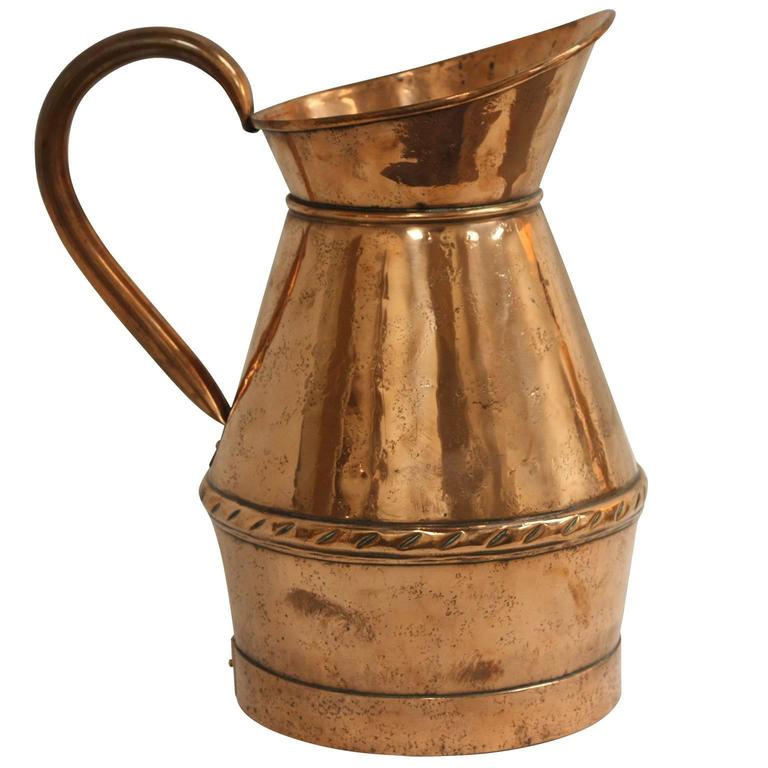 French Copper Water Pitcher at 1stDibs