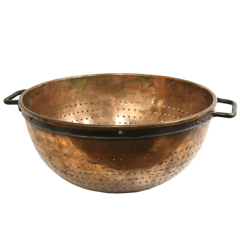 Large French Copper Collander at 1stDibs