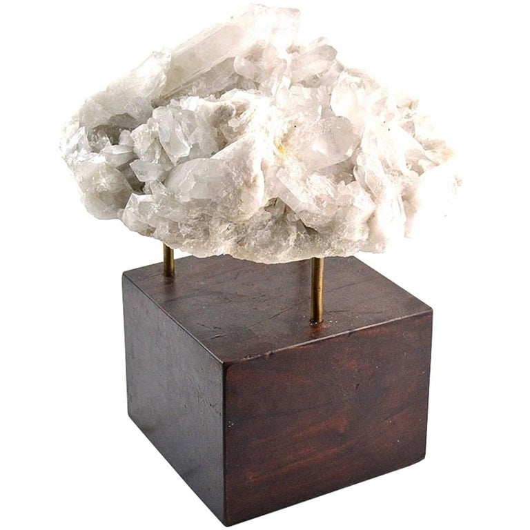 Large Quartz Crystal Mass with Display Stand For Sale at 1stDibs ...