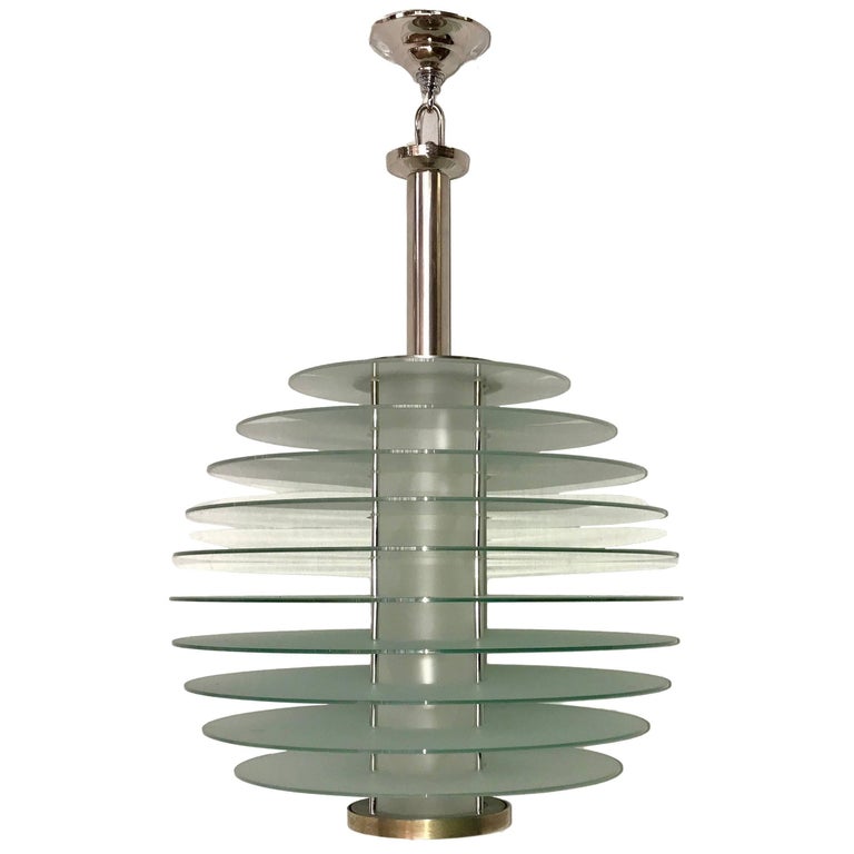 Moderne Glass Light Fixture at 1stDibs