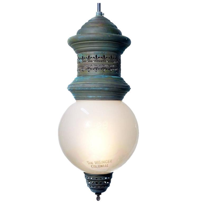 Rare and Original Risinger Colonial Street Lamp at 1stDibs