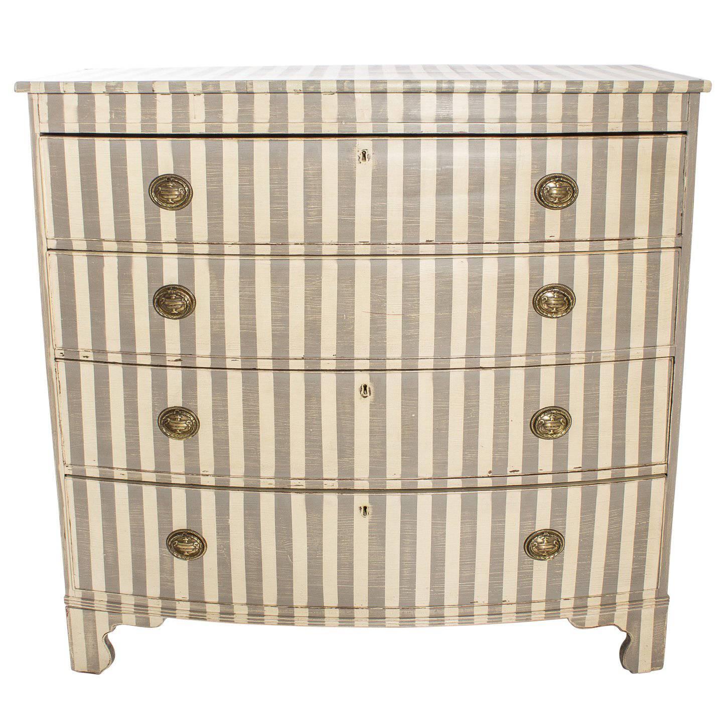 Striped Chest Of Drawers - For Sale on 1stDibs