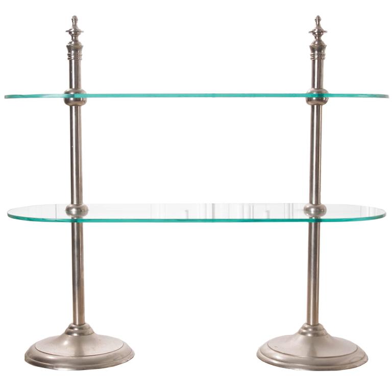 French Vintage Two-Tiered Display Stand at 1stDibs