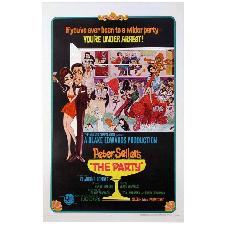 "The Party" Film Poster, 1968 For Sale at 1stDibs