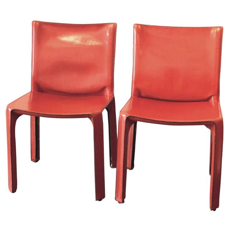 Mario Bellini, a Pair of "Cab" Side Chairs for Cassina at 1stDibs
