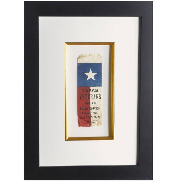 Rare "Republic of Texas" War Veteran Ribbon For Sale at 1stDibs