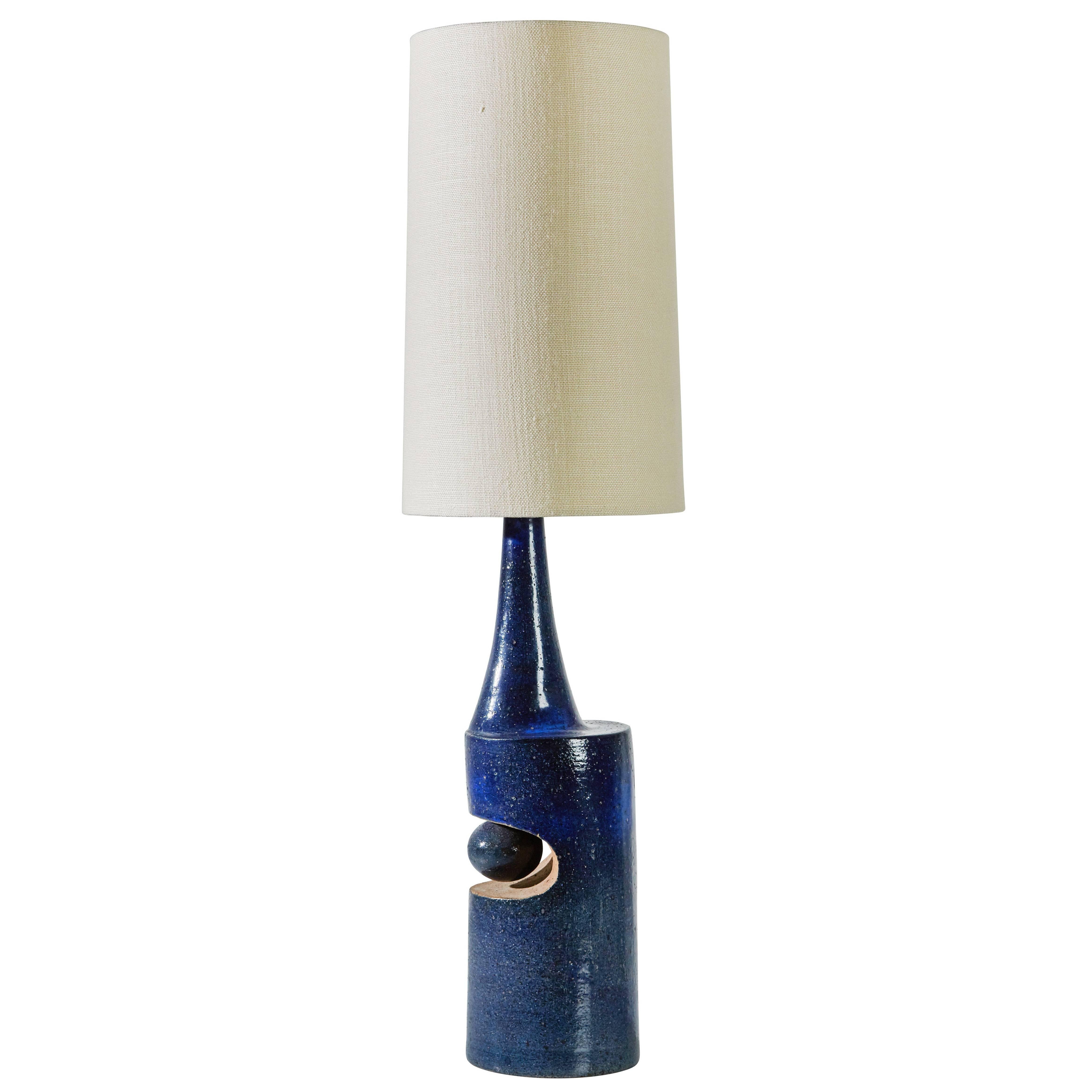 Vintage Stoneware Studio Pottery Table Lamp at 1stDibs