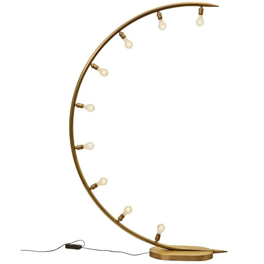 Crescent Moon Floor Lamp in bronze by Christopher Kreiling at 1stDibs