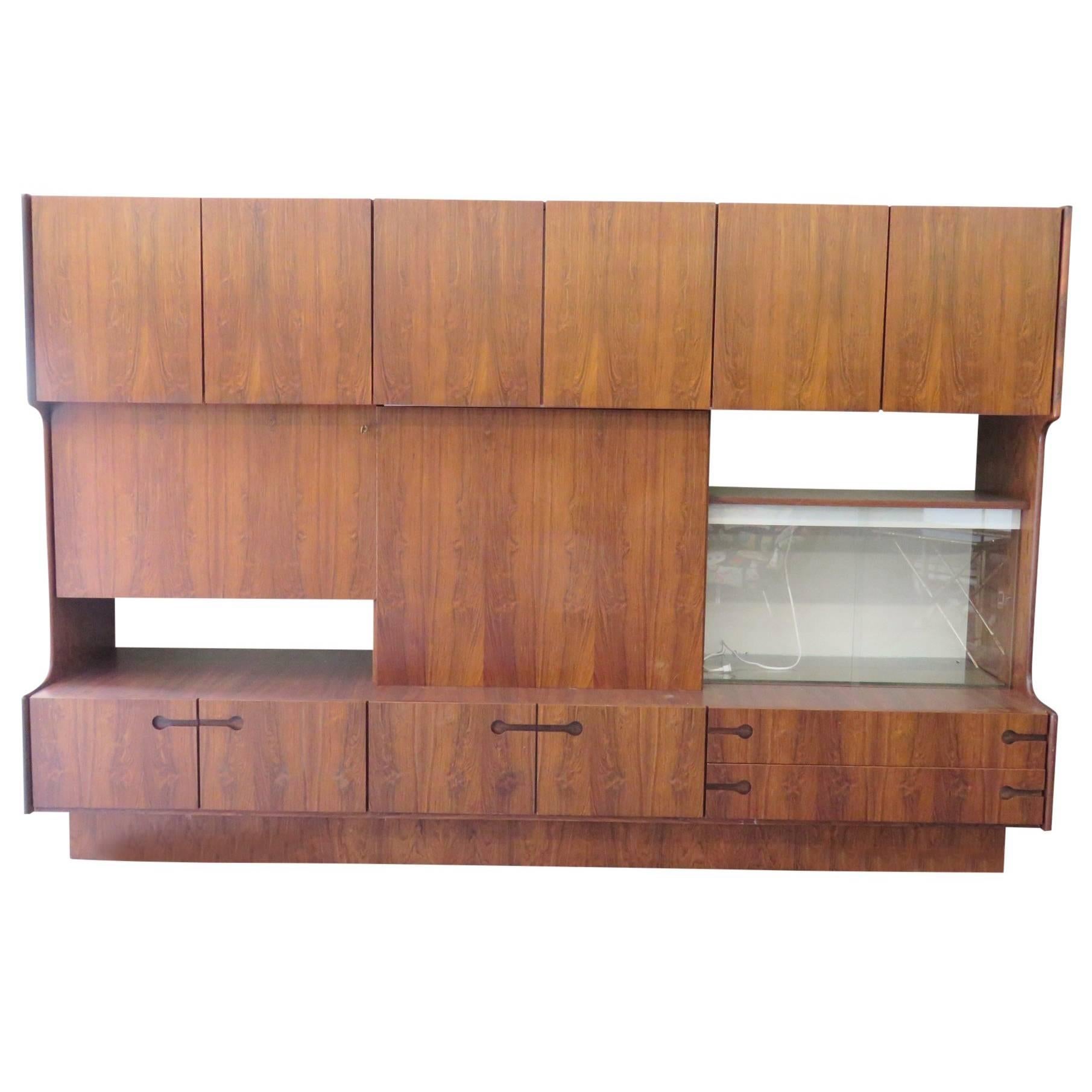 Danish Modern Walnut Wall Unit For Sale at 1stDibs
