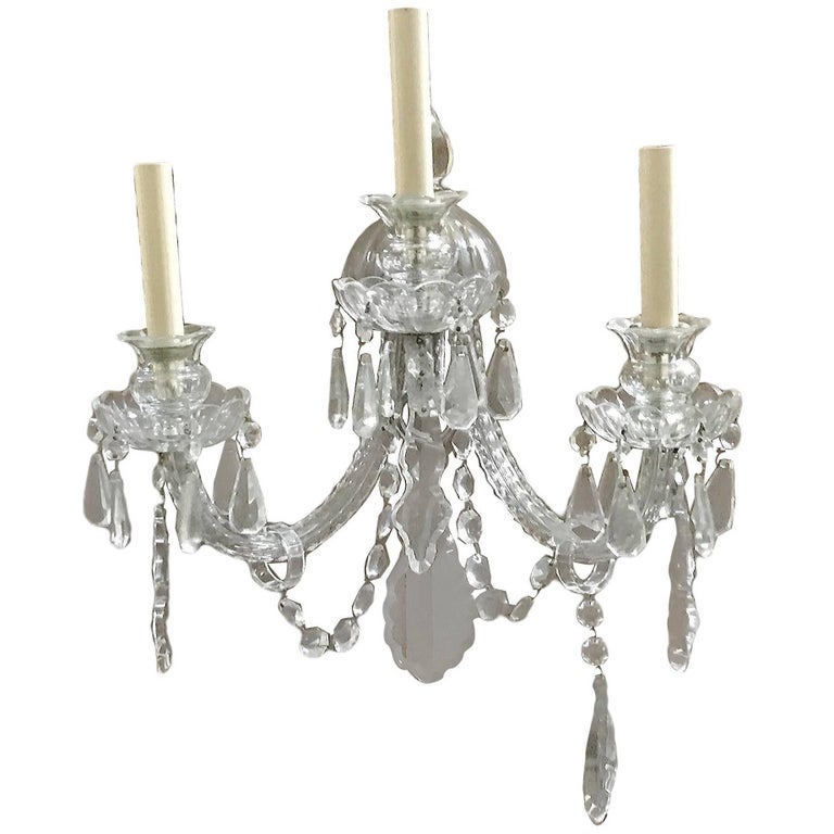 English Cut Crystal Sconces For Sale at 1stDibs