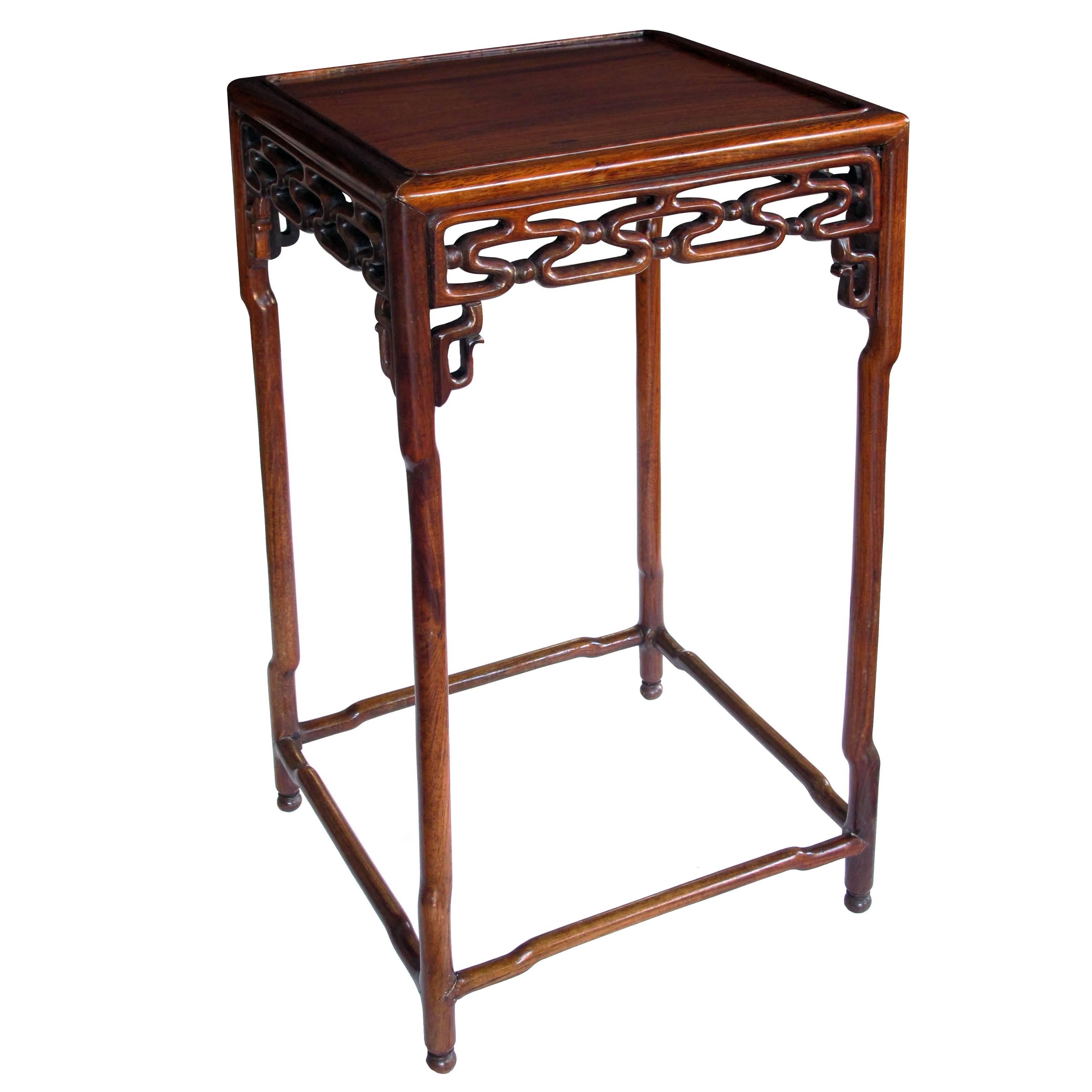 Richly Patinated Chinese Hongmu Wood Square Side Table For Sale at ...