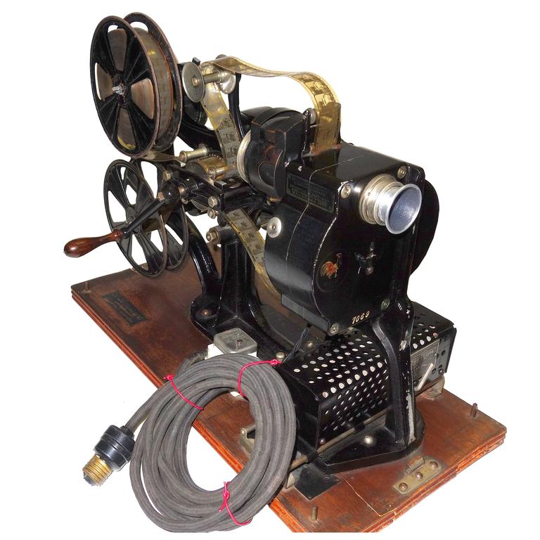 Pathe 28mm Hand Crank Movie Projector, circa 1918, with Film, Vintage ...