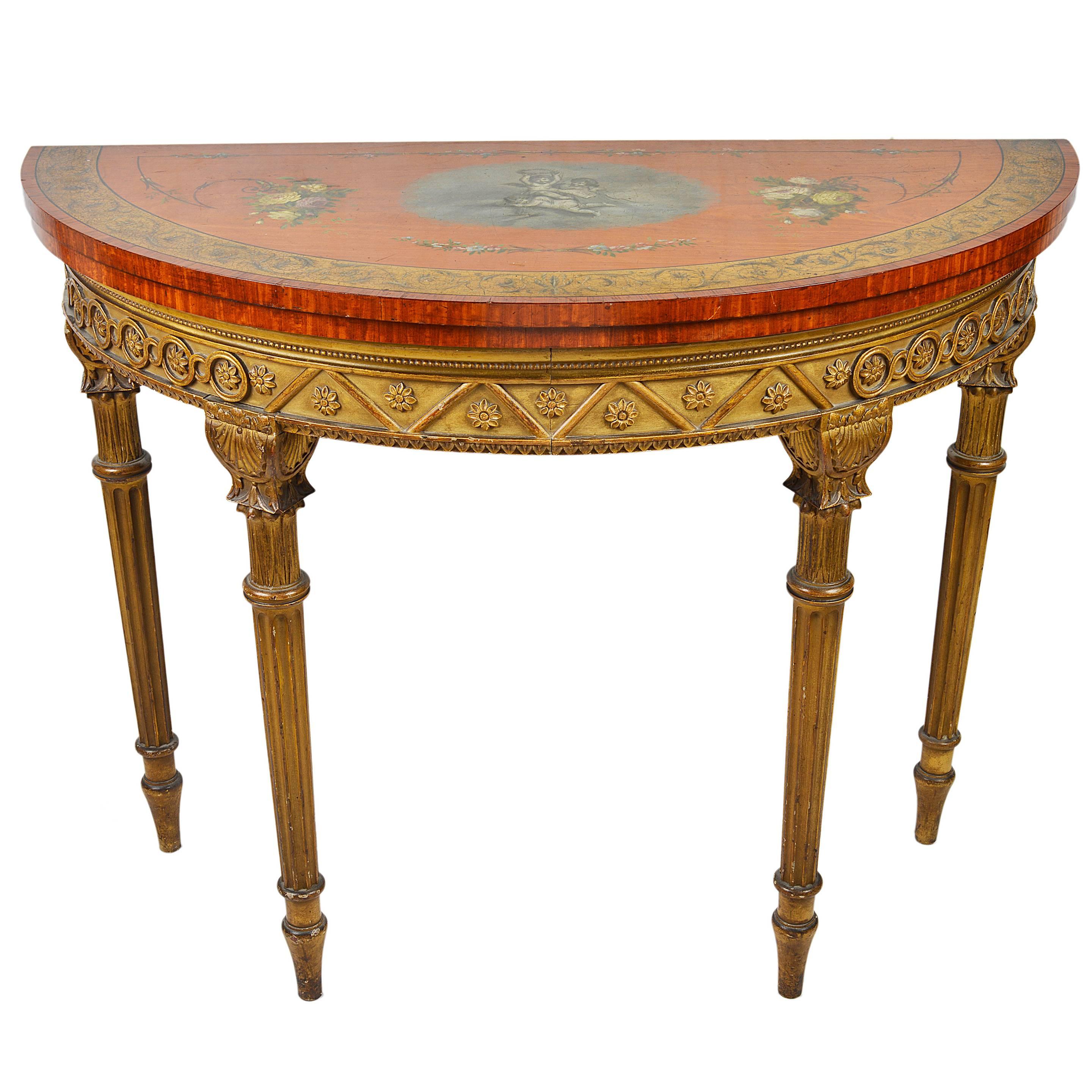 19th Century Sheraton Revival Inlaid Mahogany Card Table at 1stDibs