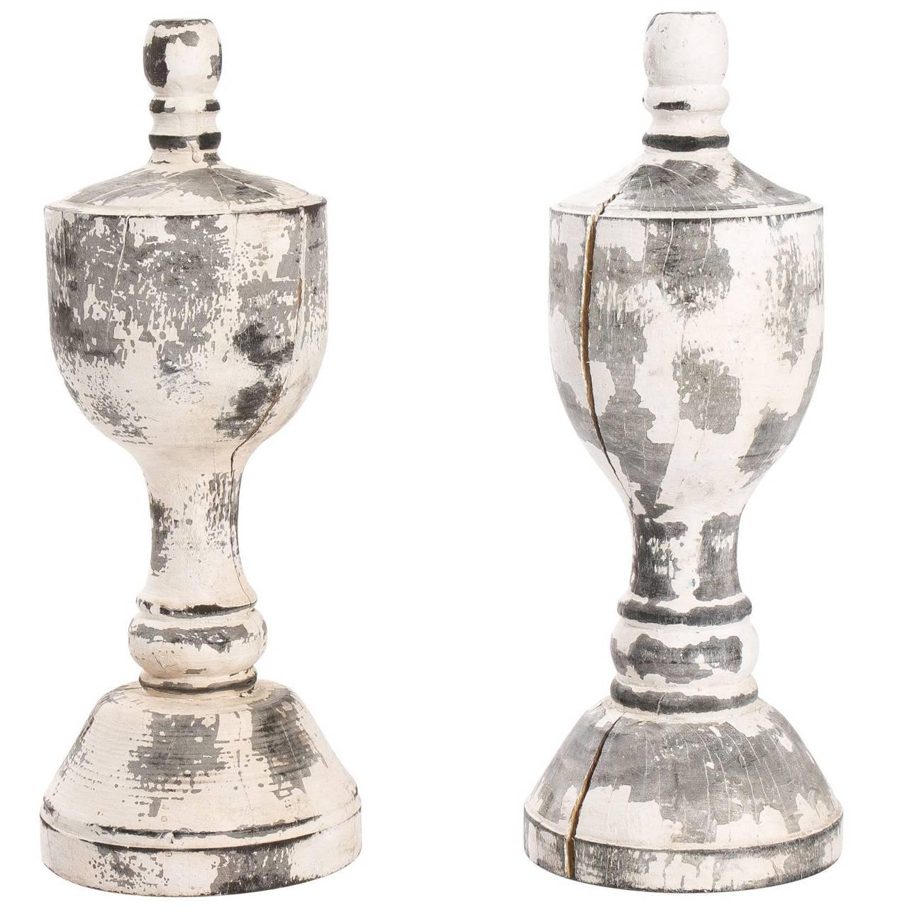 Pair of Carved Finials at 1stDibs