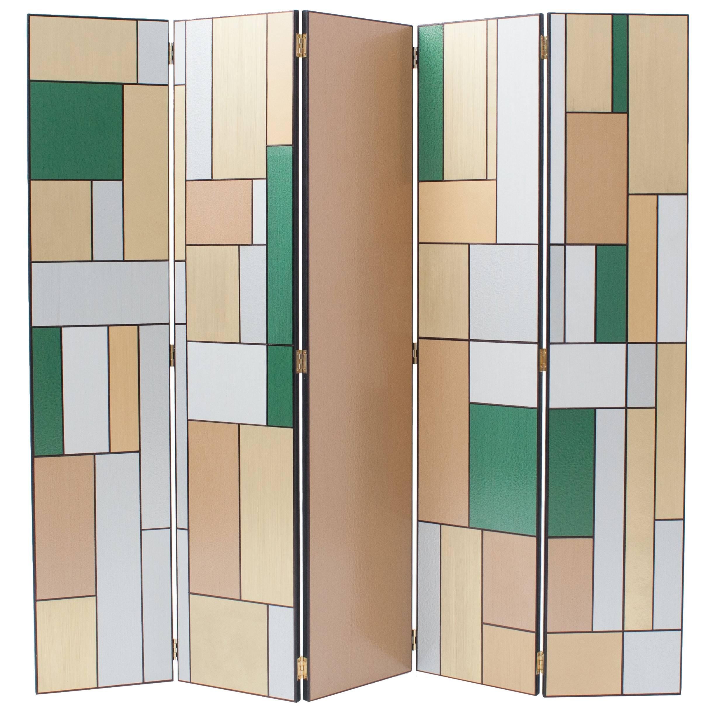 Hand-Painted Five-Door Art Deco Room Divider at 1stDibs | art deco room ...