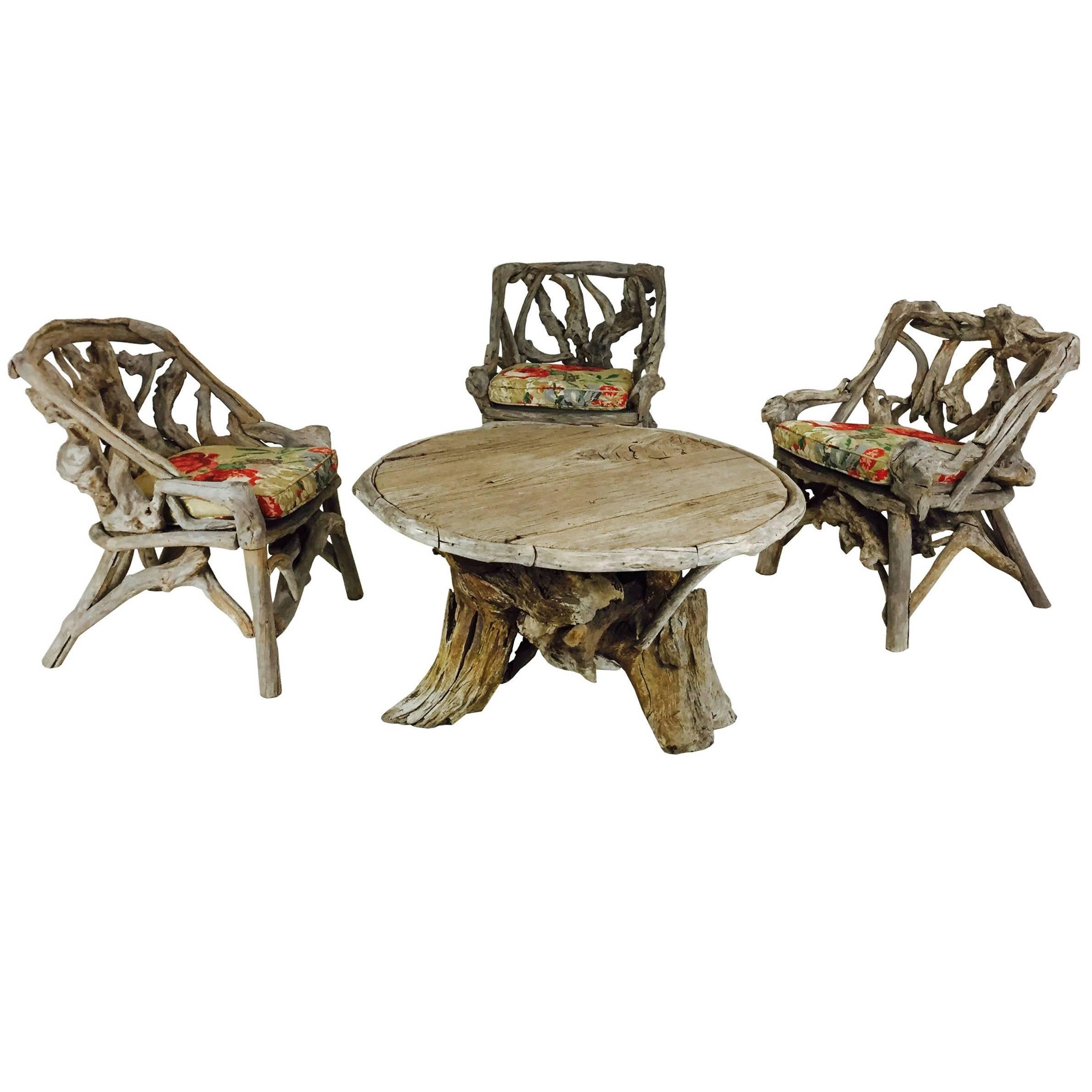 Rustic Adirondack Root Table and Chairs at 1stDibs | root chairs ...