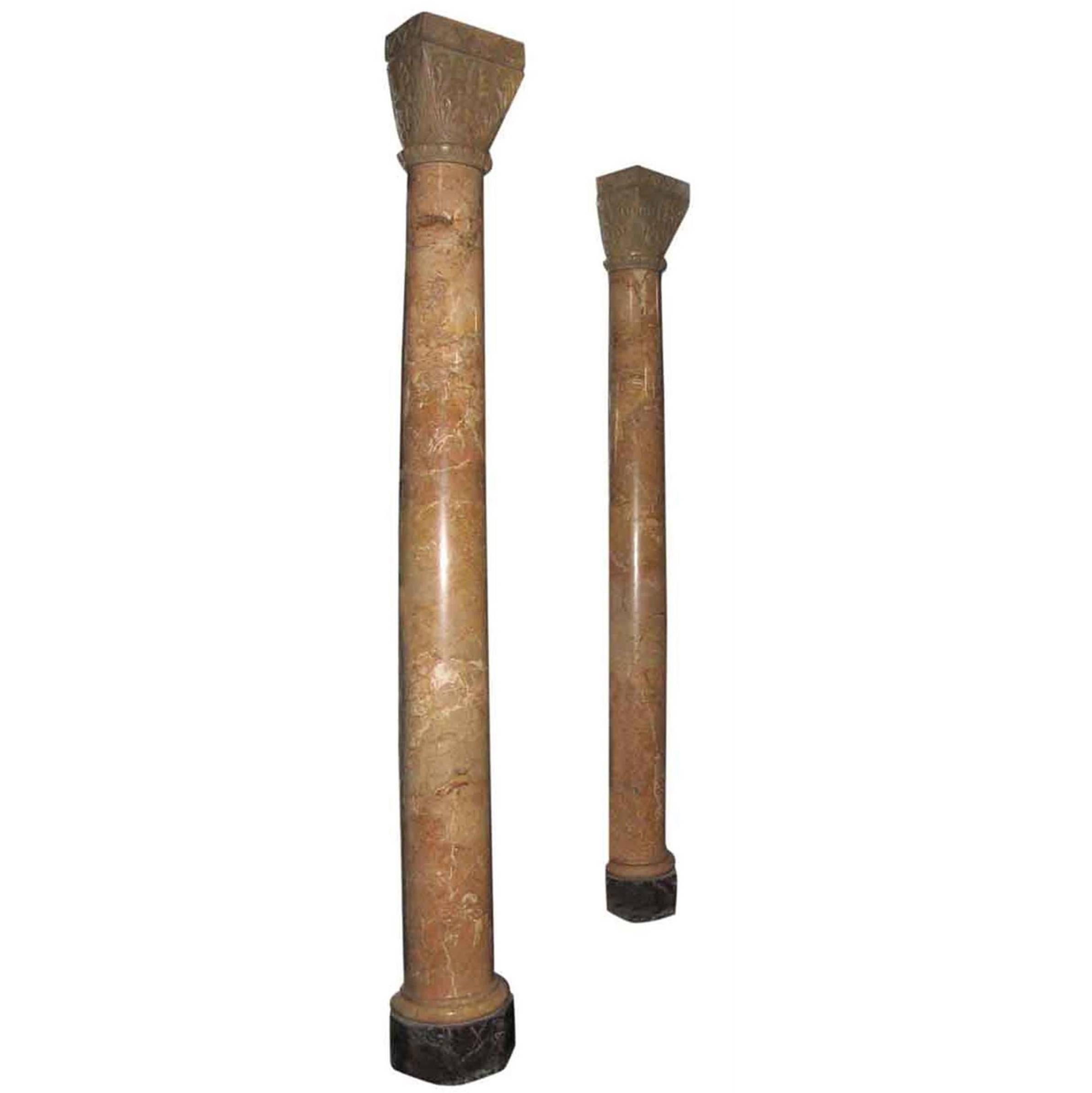 1960s Pair of Rectangular Solid Granite Column Pilasters For Sale at ...