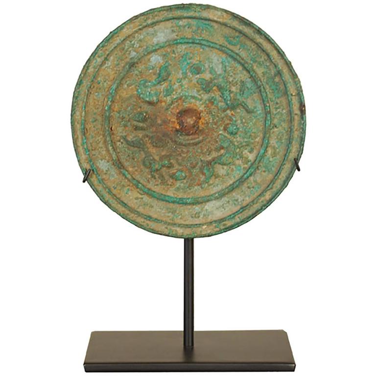 Chinese Tang Dynasty Bronze Mirror on Stand at 1stDibs