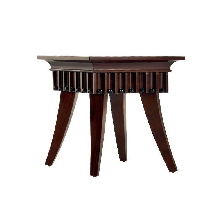 Rustic Wood Block Tall Side Table at 1stdibs