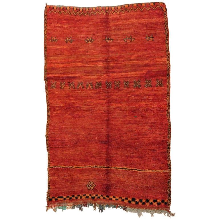 Red Moroccan Rug at 1stDibs