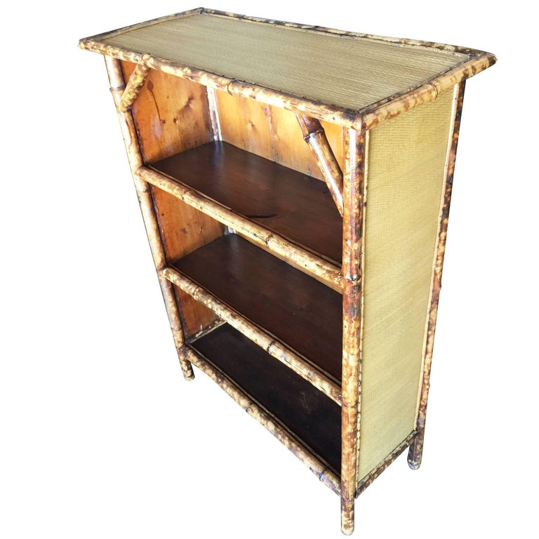 Restored Tiger Bamboo Four-Tier Book Shelf at 1stDibs