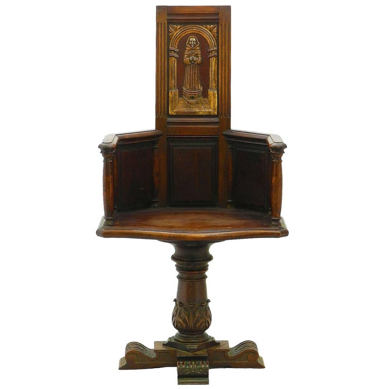 Arts and Crafts Chair Caquetoire Revolving Desk Armchair Ecclesiastic ...