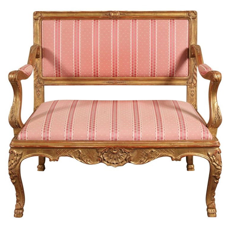 English Rococo Style Carved Bench at 1stdibs