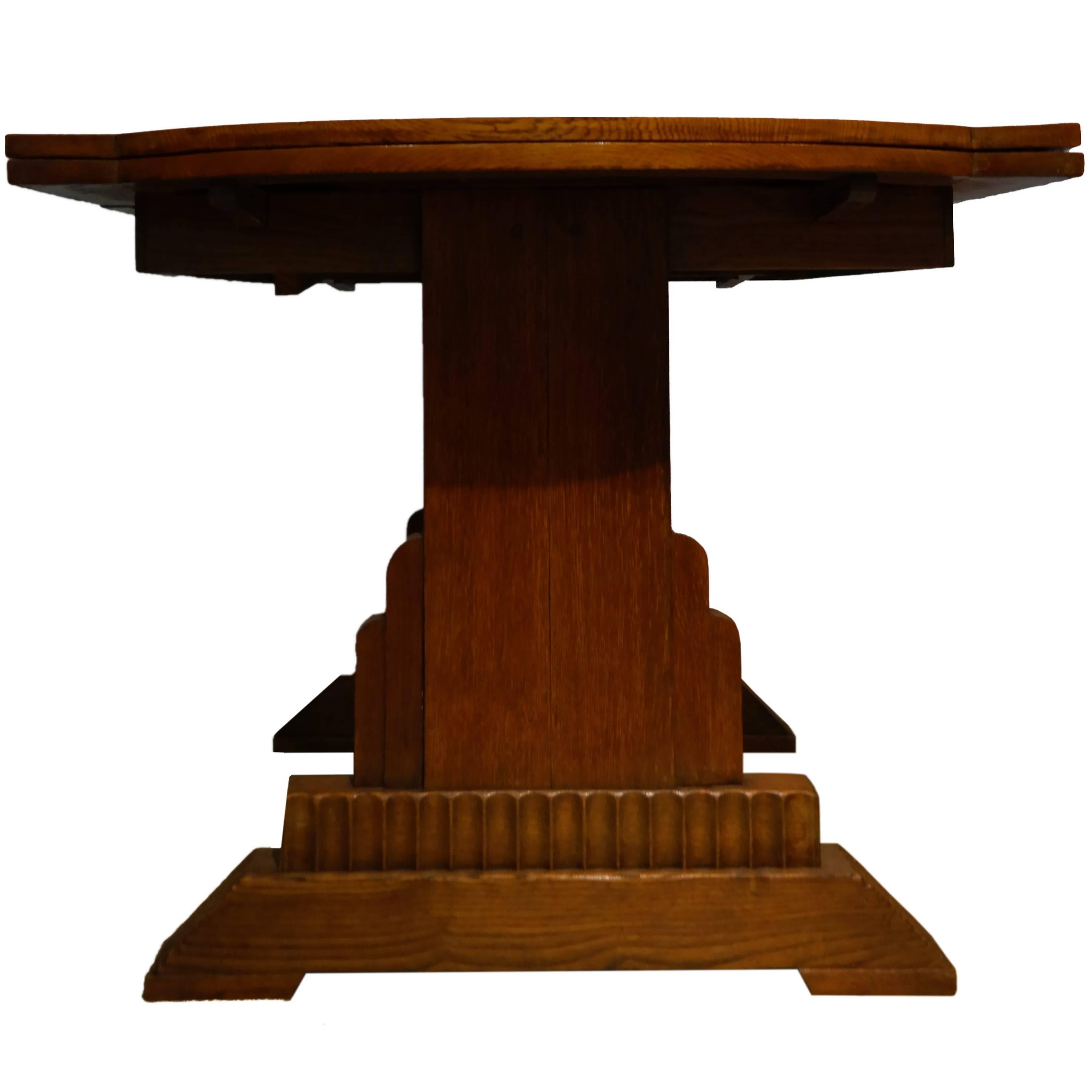 1930s Art Deco Golden Oak Draw-Leaf Dining Table at 1stDibs | golden ...