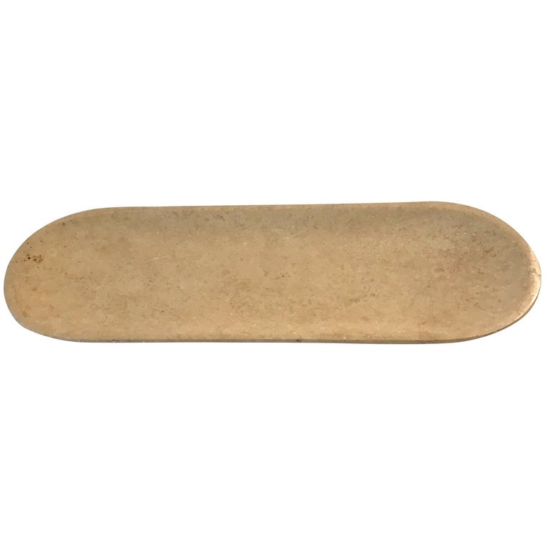 Travertine Oval Shaped Tray, Contemporary, Mexico at 1stDibs