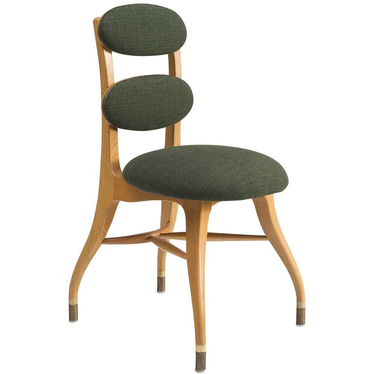 Orchestra Chair in Solid Oak and Fabric, Denmark 1950s For Sale at 1stDibs