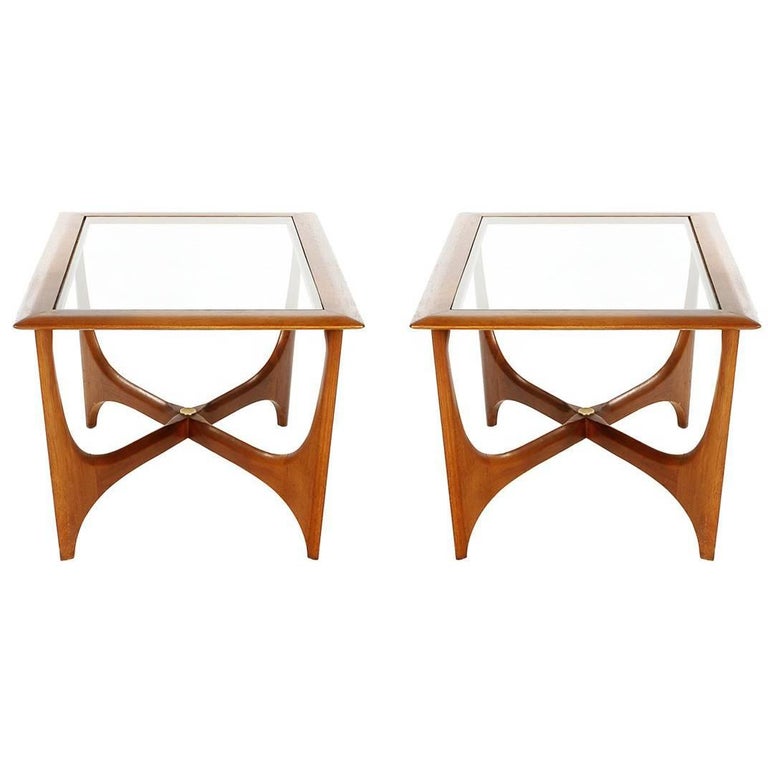 Pair of Mid-Century Modern Danish Walnut End Tables after Pearsall at 1stDibs