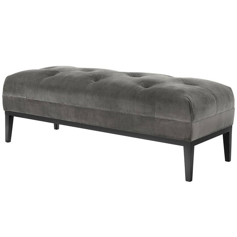 Grand Office Bench with Granite Grey Fabric For Sale at 1stDibs