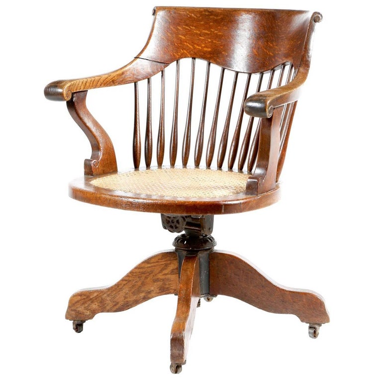 Oak Reclining Desk Chair from Ballington Manor at 1stDibs