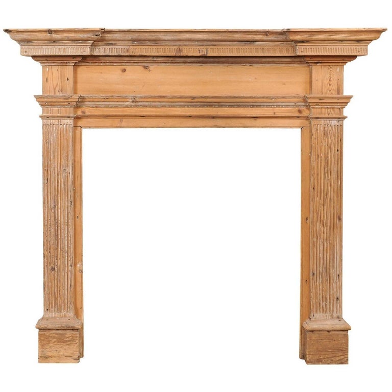 English Neoclassical Style Pine Mantle, Late 19th Century at 1stDibs ...