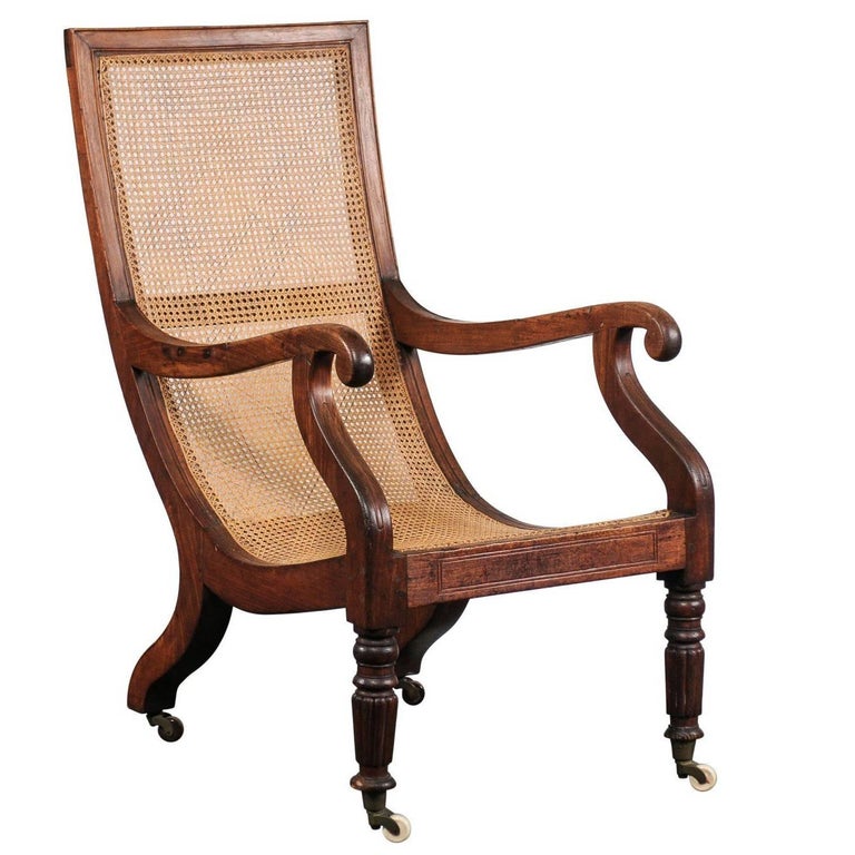 Caribbean Regency Cane Chair, Hardware by Larrivee, circa 1820 at 1stDibs