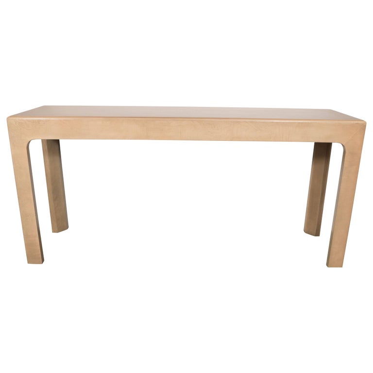 Mid-Century Modern Console Table in Bookmatched Bleached Burled Elm For ...