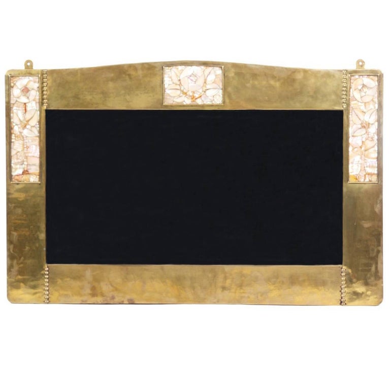 Liberty and Co, a Copper Mirror Inlaid with Glasgow Roses of Mother-of ...