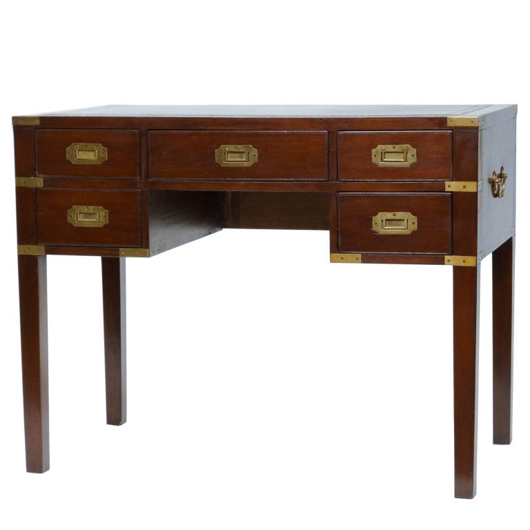 Vintage Campaign Style Writing Desk at 1stDibs