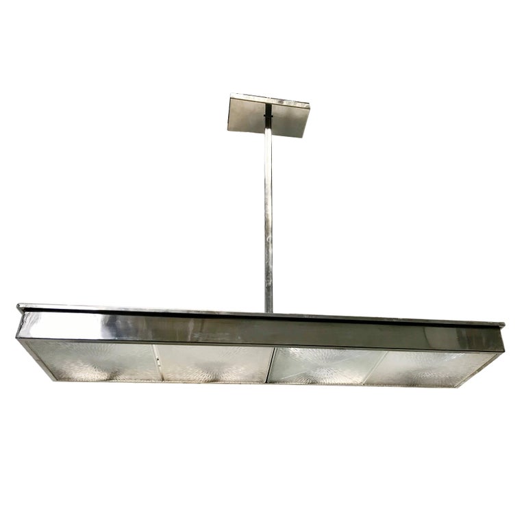 Nickel-Plated Long Light Fixture at 1stDibs