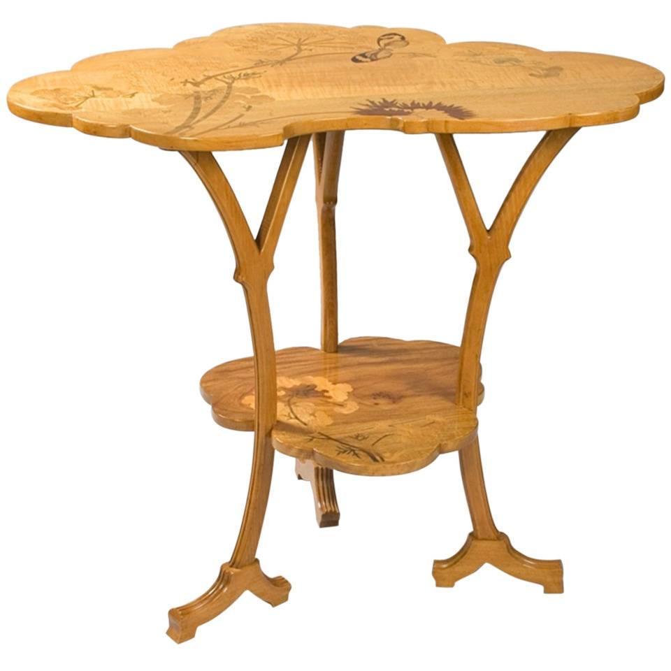 Emile Gallé French Art Nouveau Wooden "Ombelle" Table For Sale at 1stdibs
