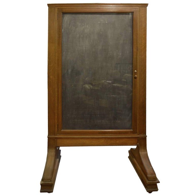 American Oak and Glass Display Board For Sale at 1stDibs