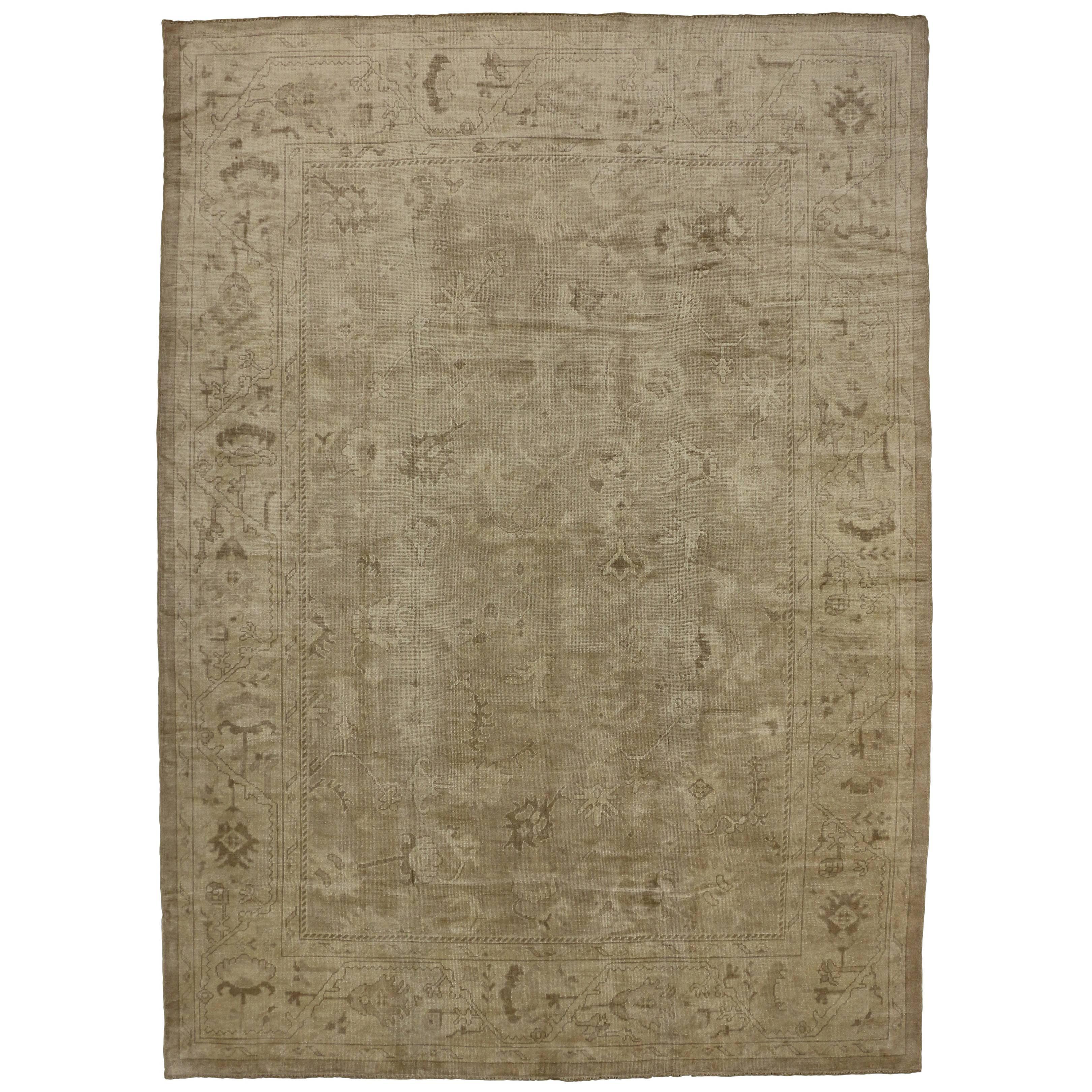 New Contemporary Turkish Oushak Rug with Modern Transitional Style For ...