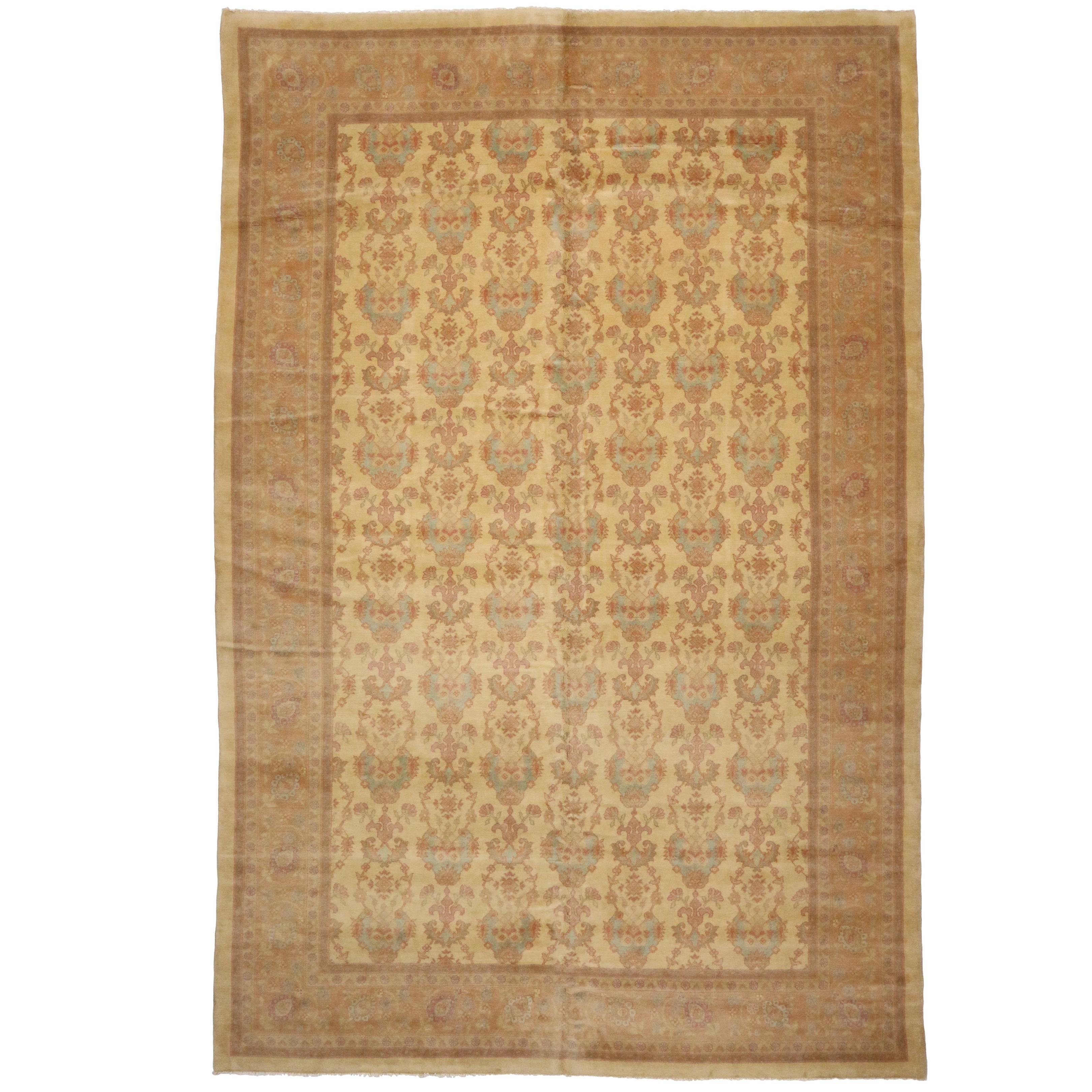 Vintage Romanian Golden Rug with Modern Traditional Style For Sale at ...