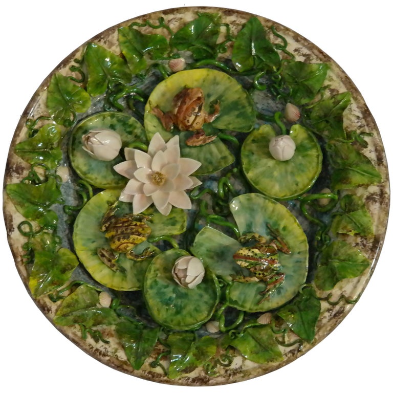 Majolica Palissy Ware Large Charger by Geoffrey Luff at 1stDibs